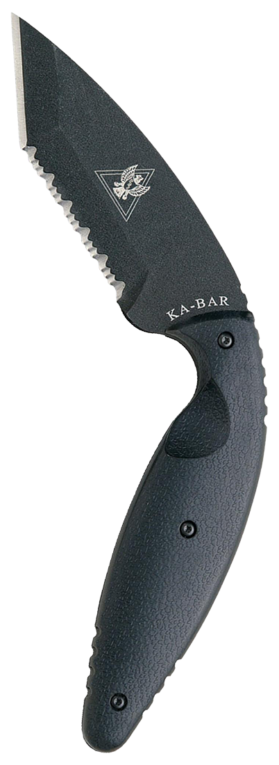 Ka Bar Knife 1485 Large Tdi Law Enforcement Black Tanto Serrated Molle Ozarkcutlery