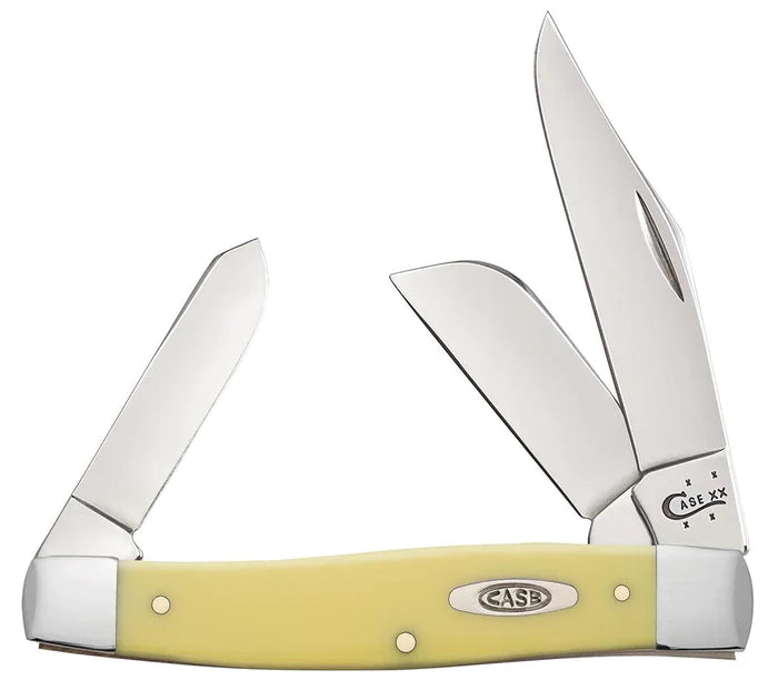Case 00203 Large Stockman Carbon Steel Yellow Synthetic Knife 3375 CS ...