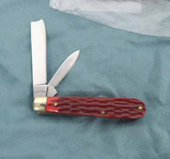 Boker Magnum 01SC110 Jack Knife 2 Blade Knife Raz Razor Red Bone ...