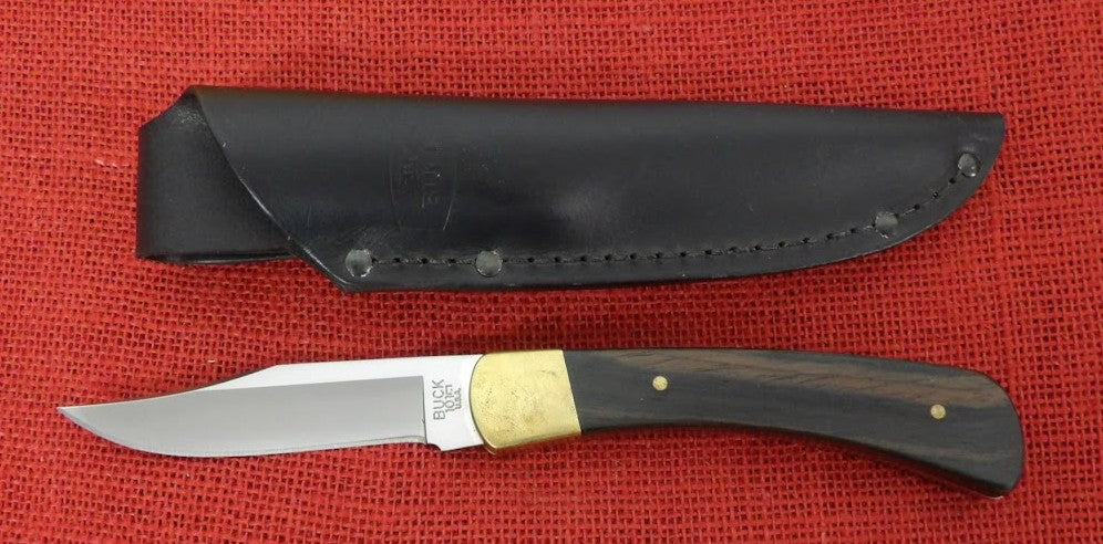 Buck 0101BRS 101 Fixed 110 Hunter Knife 420HC Leather Sheath USA Made ...