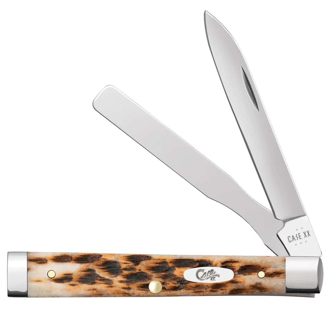 Case 10797 Baby Doc Knife 2 Blade w/ Spatula Amber Jig Bone Stainless ...