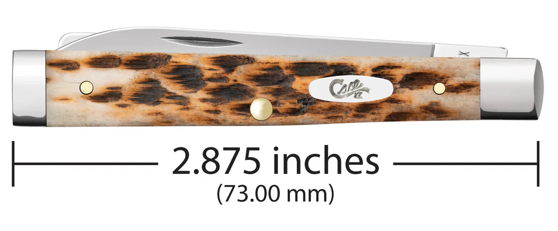 Case 10797 Baby Doc Knife 2 Blade w/ Spatula Amber Jig Bone Stainless ...