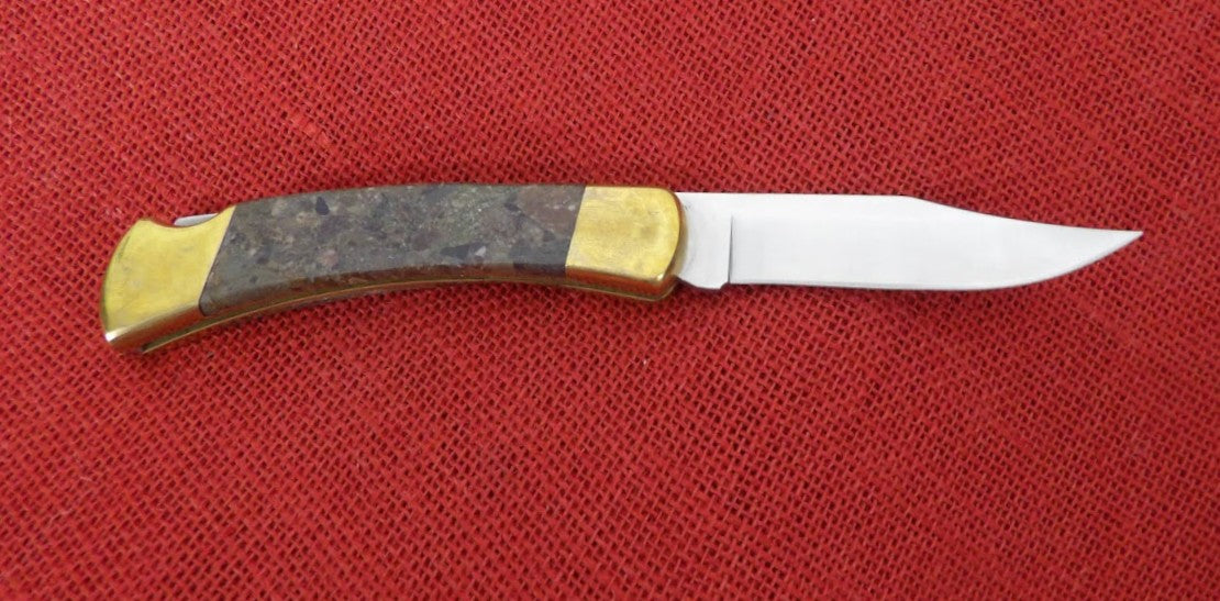 Buck 0110 110 Folding Hunter Knife Custom Roxbury Stone 110-258 ...