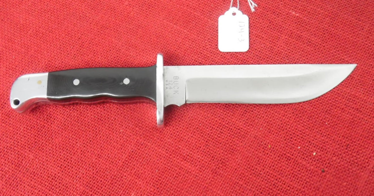 Buck 0124 124 Frontiersman Knife Early 70's Lanyard Hole Nemo Micarta ...