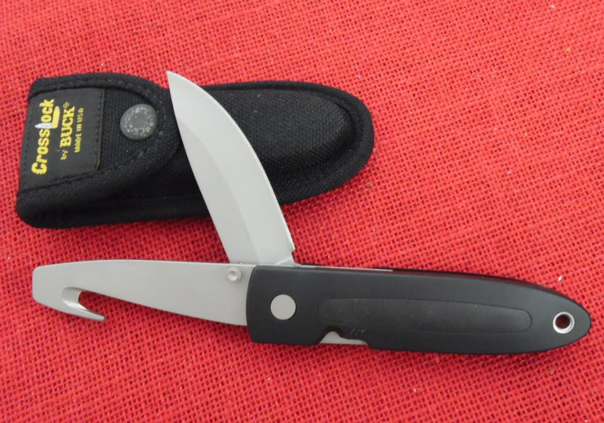 Buck 0180-D1 180 Crosslock Hunter 2 Blade Guthook Knife 1994 USA 180-8 ...