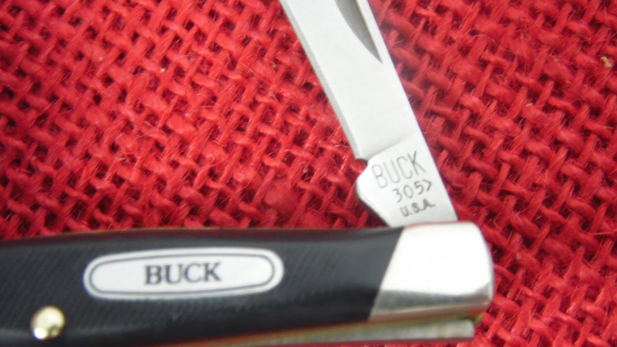 Buck 0305 305 Lancer Pocket Knife Large BUCK Shield 425M Improved Stee ...