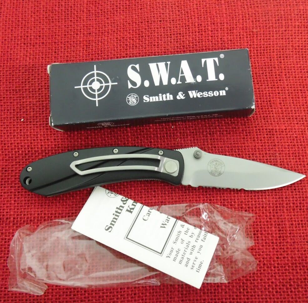 Smith & Wesson SW24-7S Knife Serrated Utility Liner Lock Zytel Handle ...