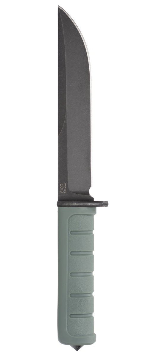 Ka-Bar Knife 6100 Dust I Black D2 Clip Point Green FRN Fixed Blade ...