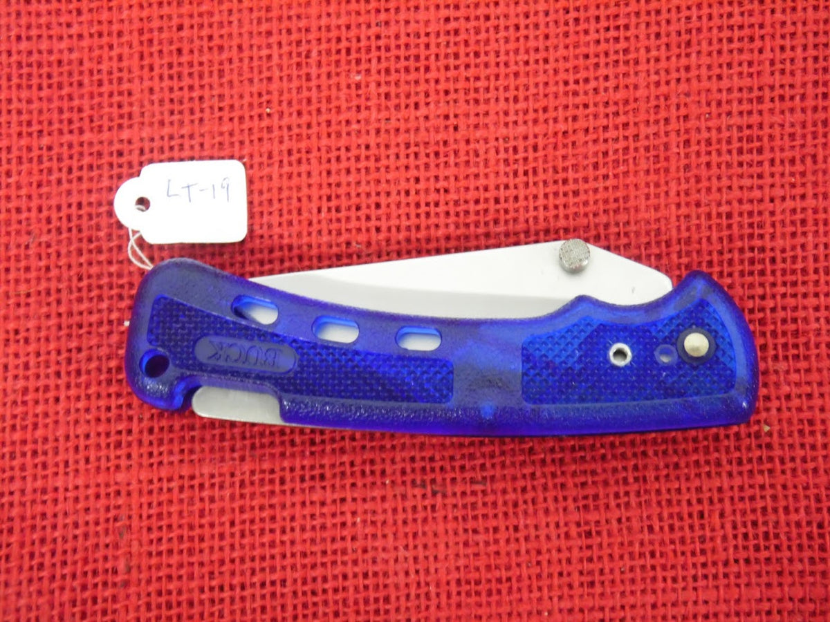 Buck 0442FX 442FX 442 Bucklite Clear Dark Blue Folding Pocket Knife Lo ...