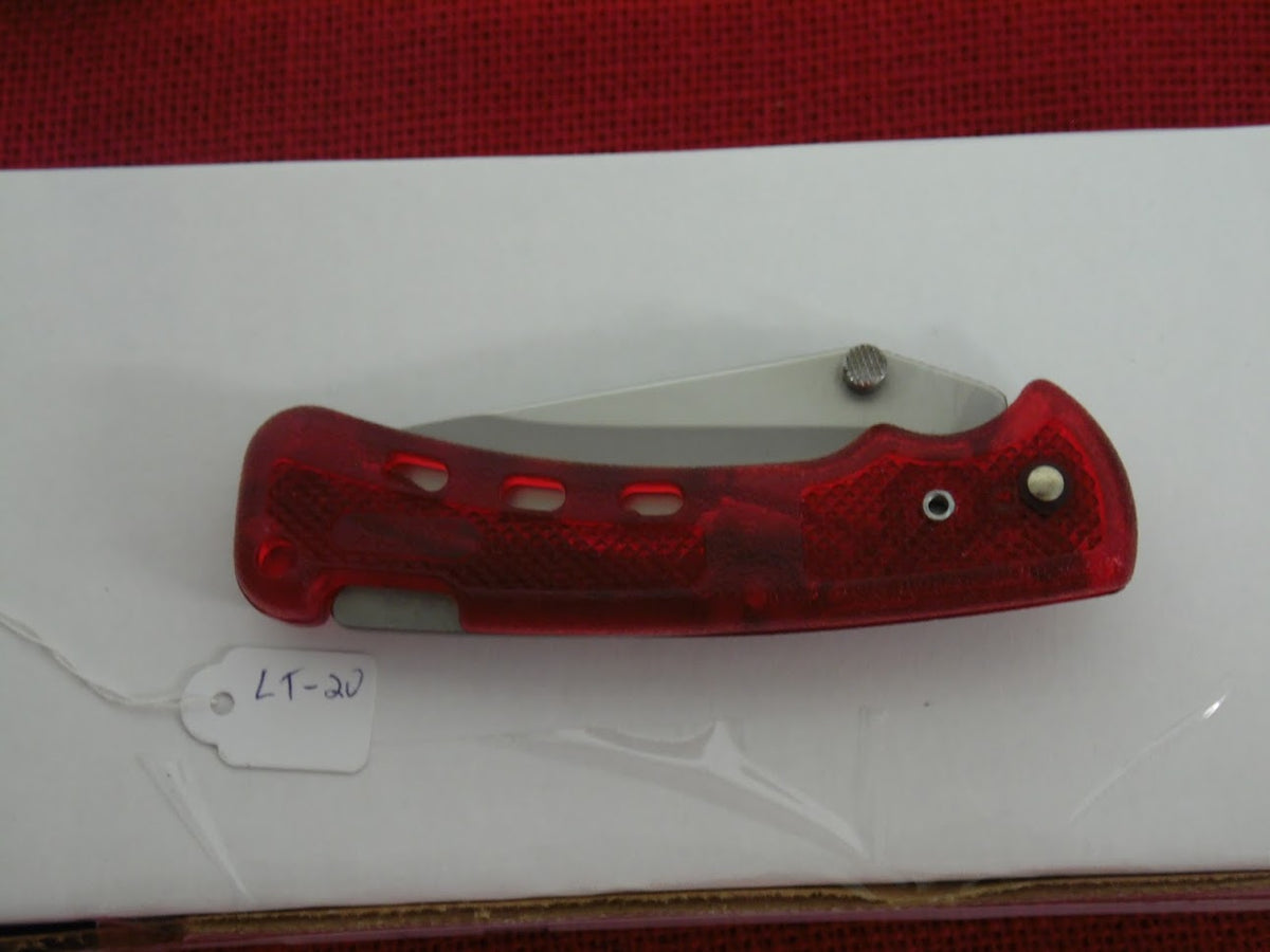 Buck 0442FX 442FX 442 Bucklite Clear Red Folding Pocket Knife Lockback ...