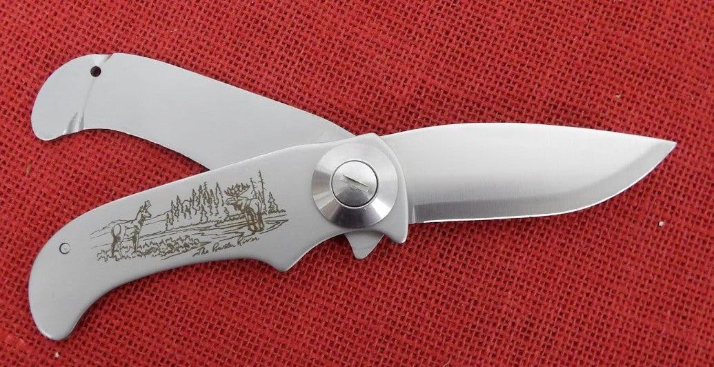 Powder River Folder Wyoming Knife Corp Barry Woods Swivel Opening Feat ...